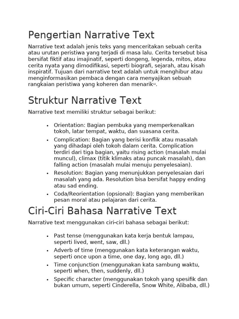 Pengertian Narrative Text | PDF