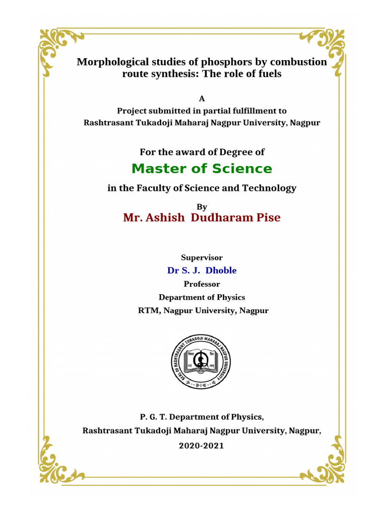 ASHISH PROJECT REPORT FOR MSC SEM IV | PDF
