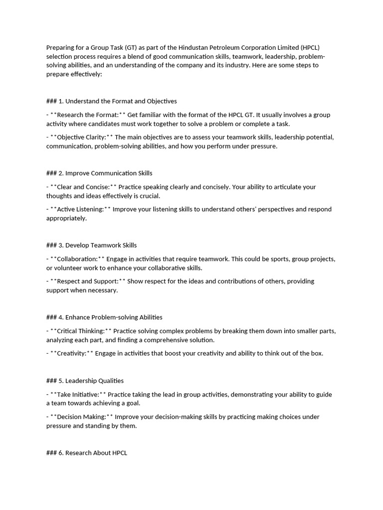 Group Task (GT) | PDF