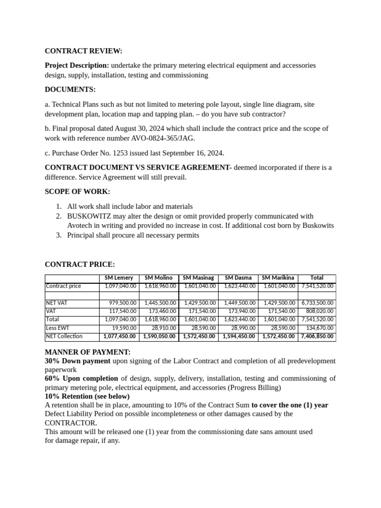 Contract Review | PDF