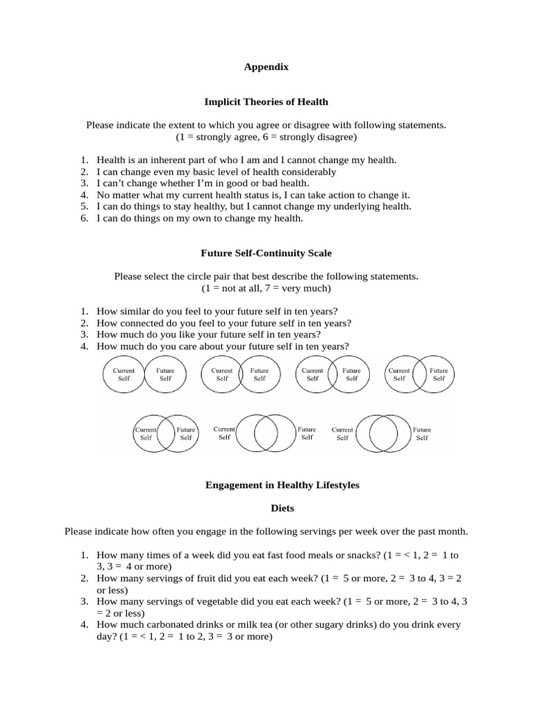 Questionnaire About Healthy Lifestyle Engagement | PDF