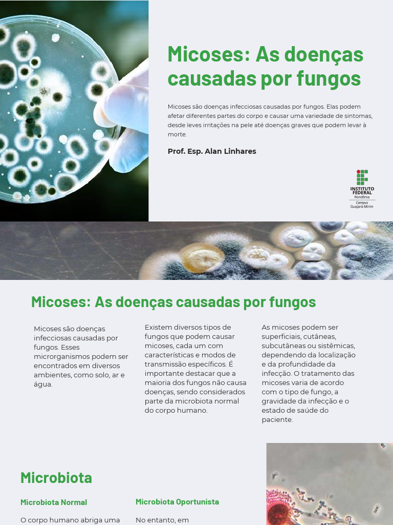 2 Microbiologia - Micologia - Micose Doenças Causadas Por Fungos | PDF