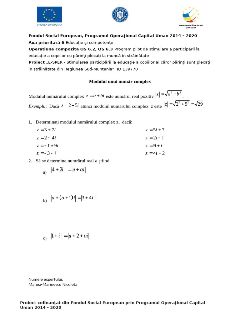 Modulul Unui NR Complex | PDF