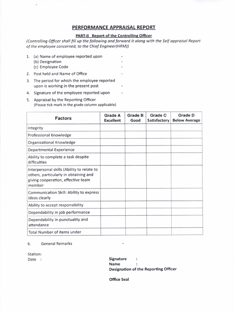 Performance Appraisal Report | PDF