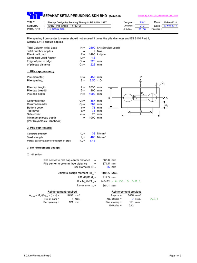 Pile Cap Design | PDF