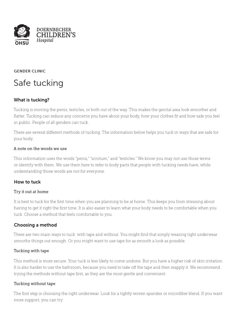 Safe Tucking: Methods and Tips | PDF