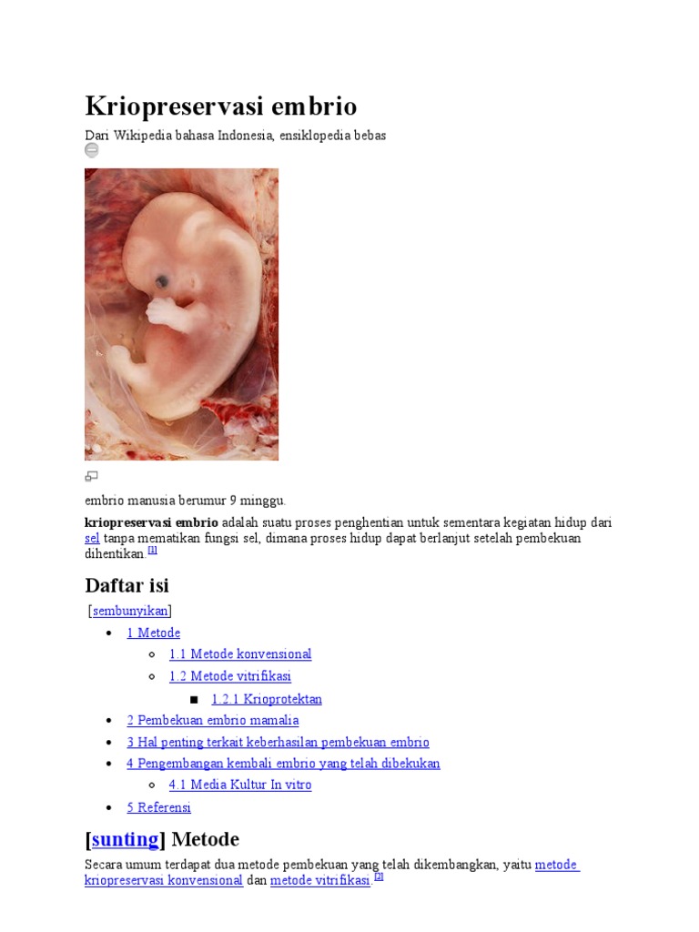 Kriopreservasi Embrio | PDF | Kesehatan Holistik | Sains & Matematika