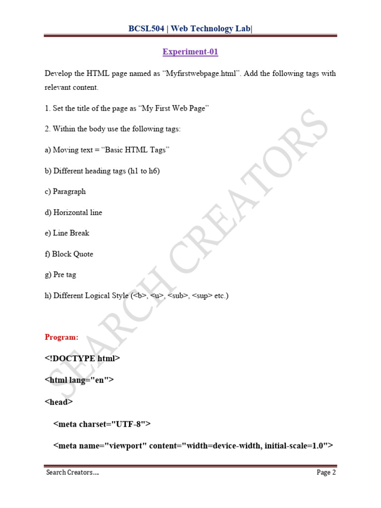 Experiment-01 bcs0306 A | PDF