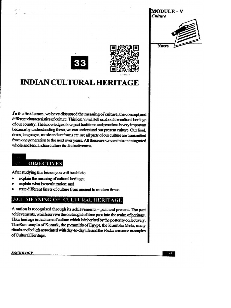 Optional Module-2 L-33 Indian Cultural Heritage | PDF