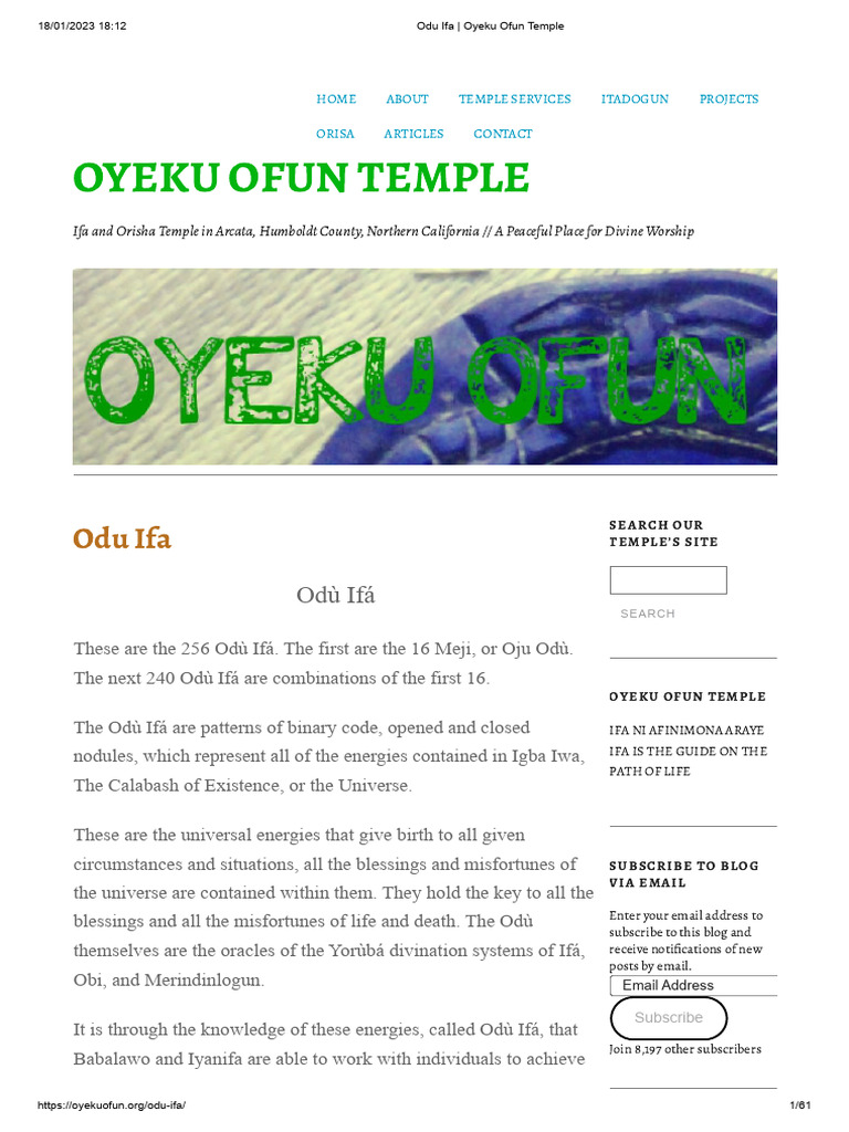 Odu Ifa - Order Number | PDF