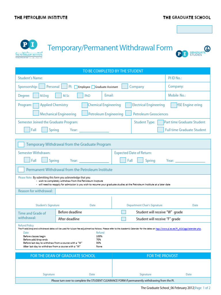 Temp Full Withdrawal Form PG | PDF