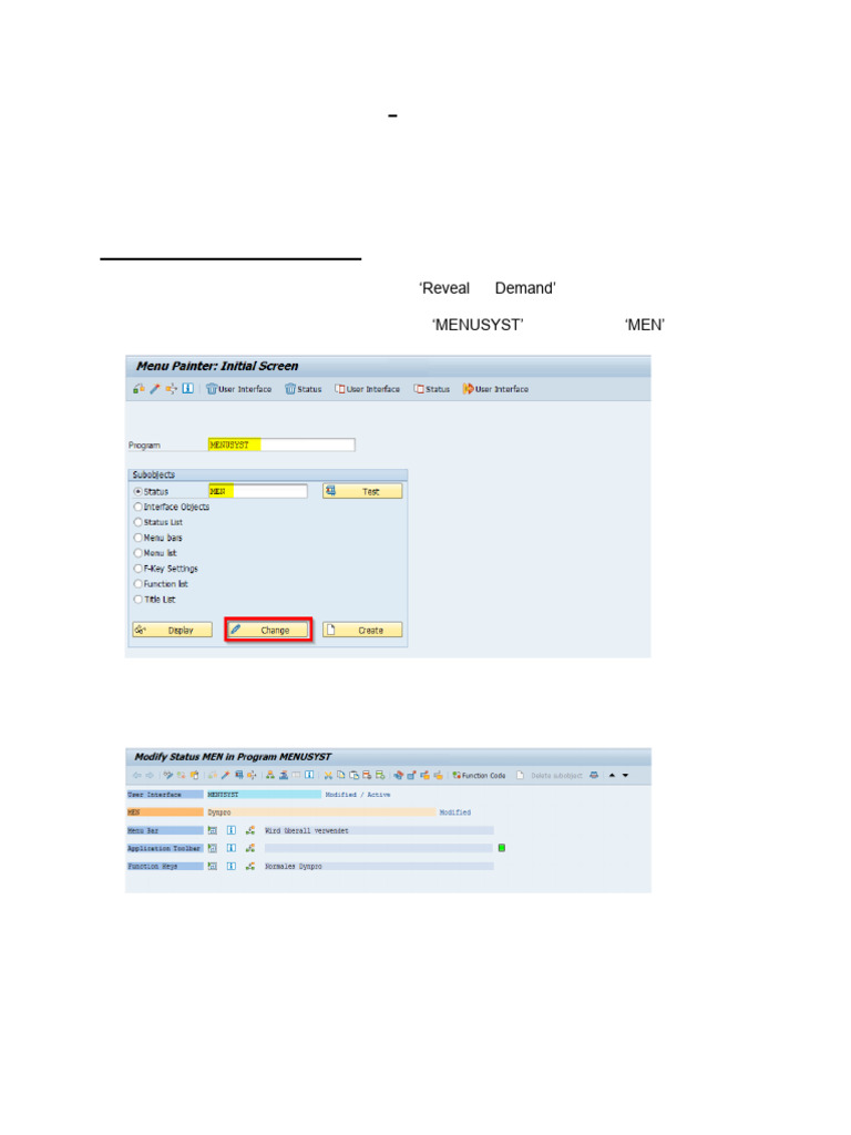 Manual Changes For SAP GUI - Reveal On Demand | PDF