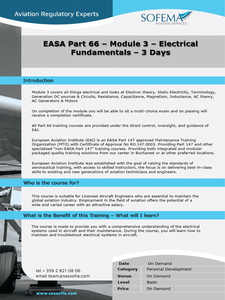 EASA Part 66 Module 3 Electrical Fundamentals 3 Days | PDF