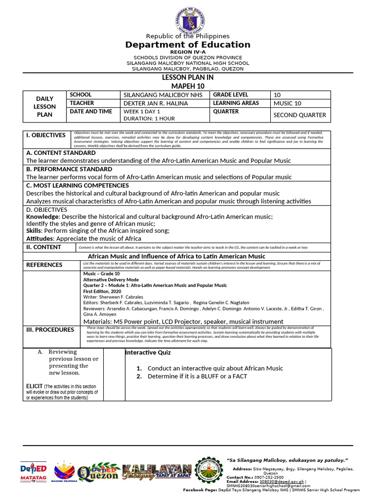 Cot2 Lesson Plan | PDF
