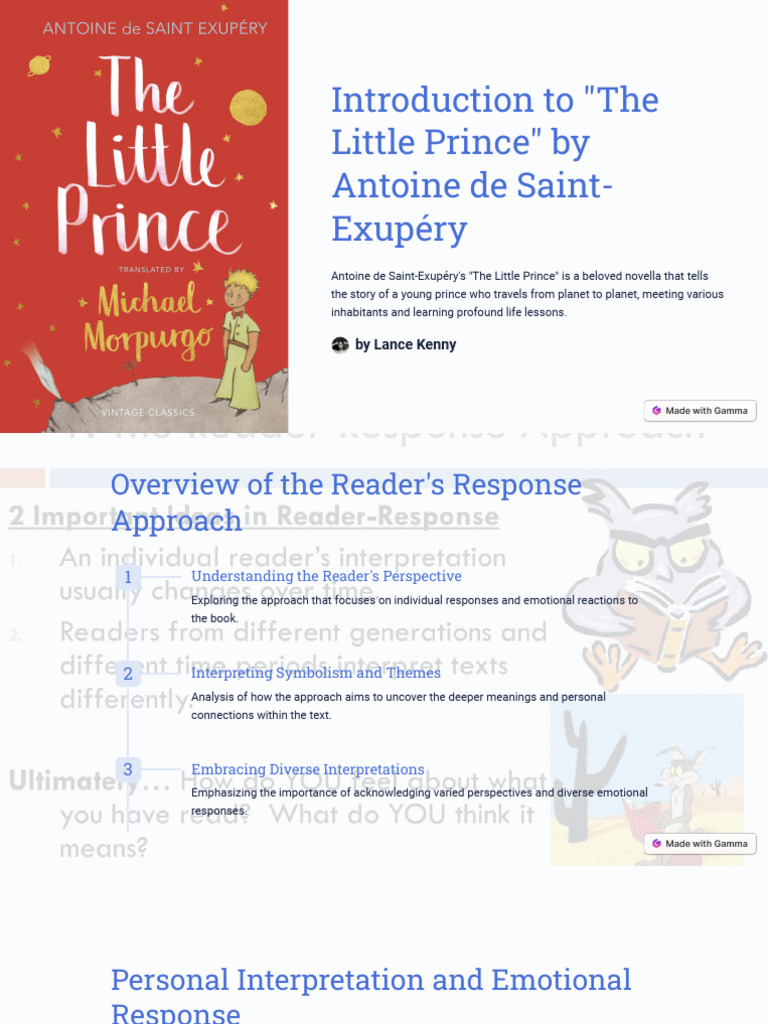 Introduction To The Little Prince by Antoine de Saint Exupery | PDF ...
