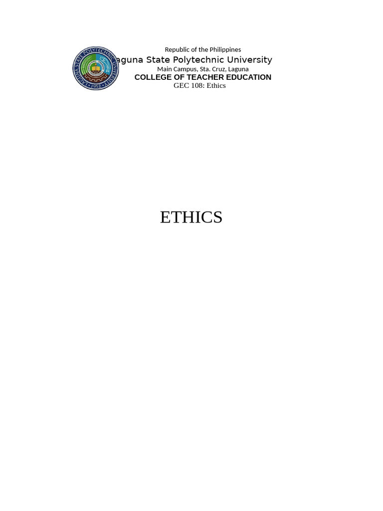 Gec 108 - Ethics | PDF