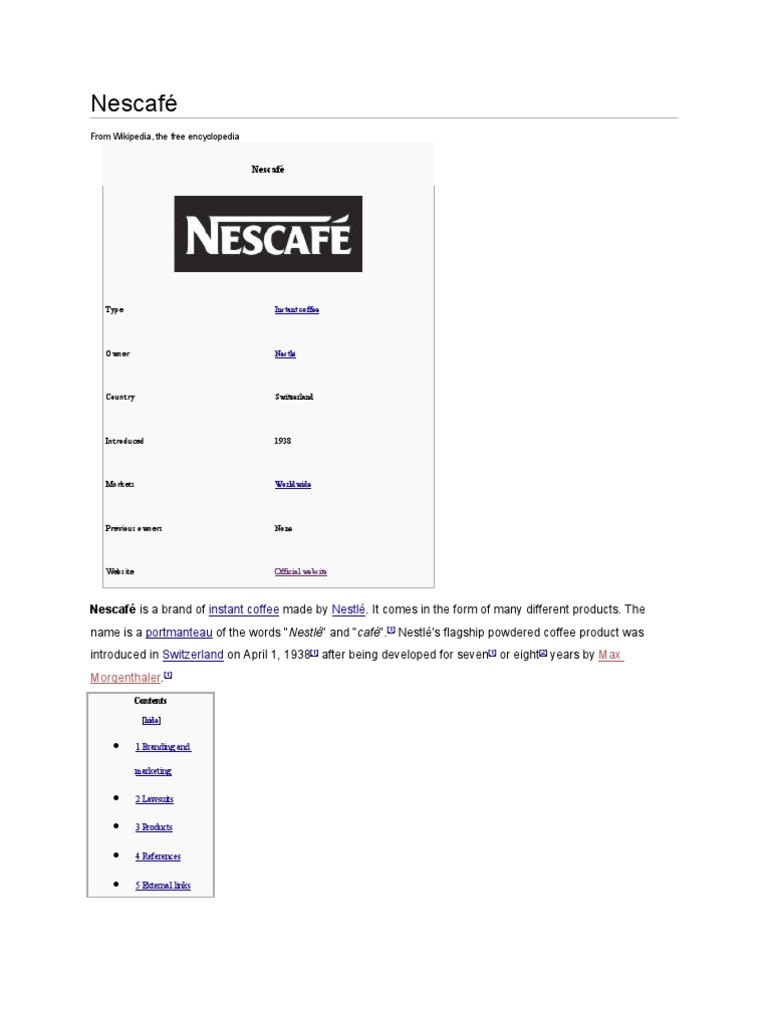 Nescafé | PDF | Coffee | Drink