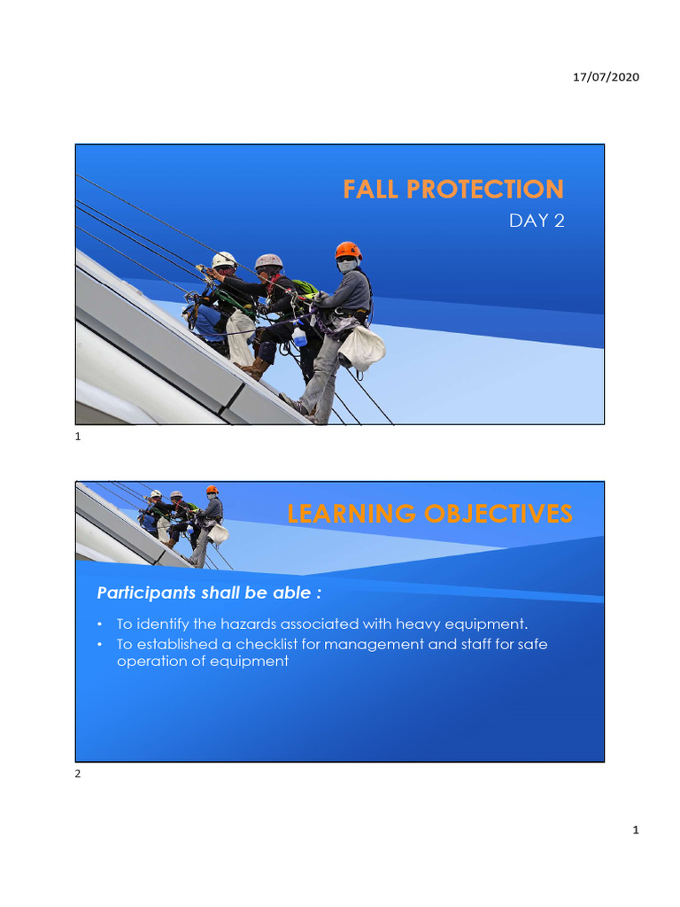 COSH Day 2 - FALL PROTECTION | PDF