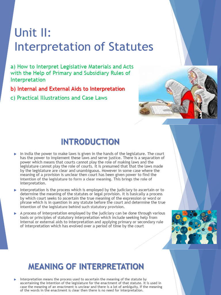 Internal and External Aids of Interpretation | PDF