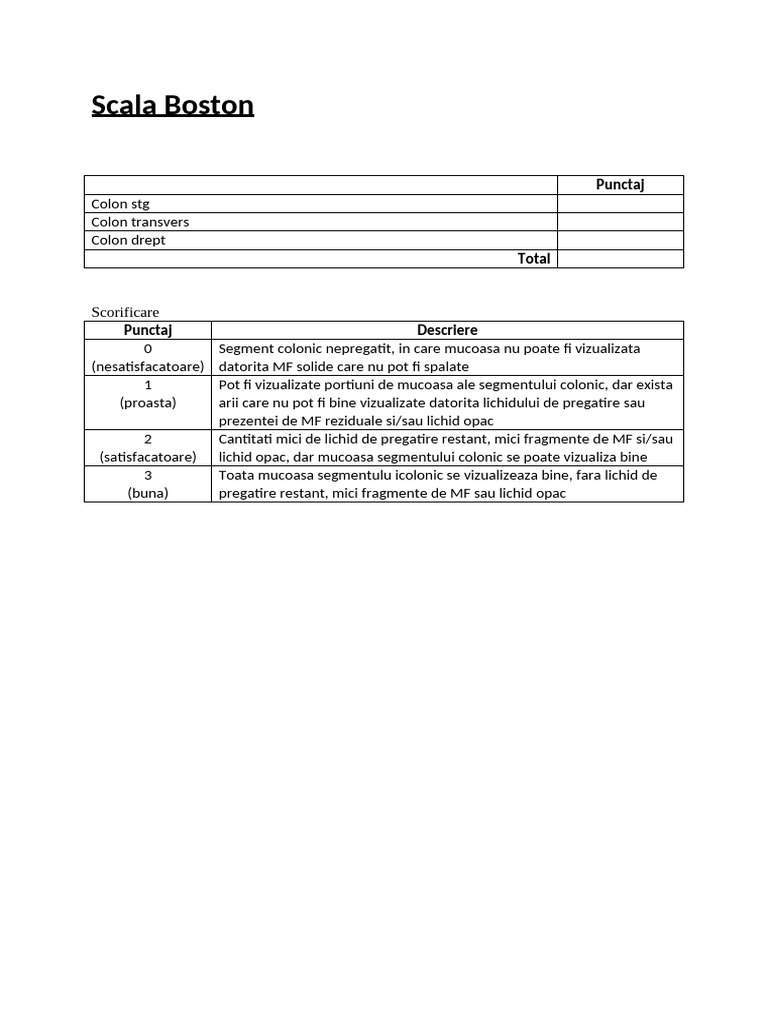 Scala Boston Colonoscopy Scoring Guide | PDF