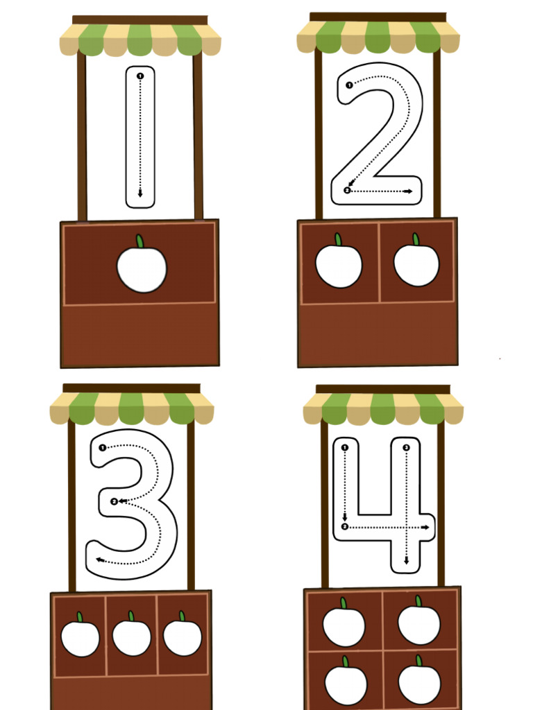 Number Tracing & Fruit Stall | PDF