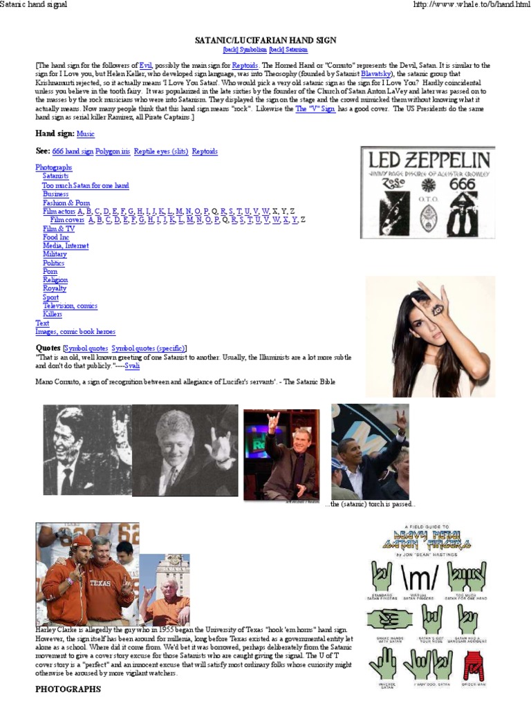 Satanic Hand Signal | PDF | Religion And Belief
