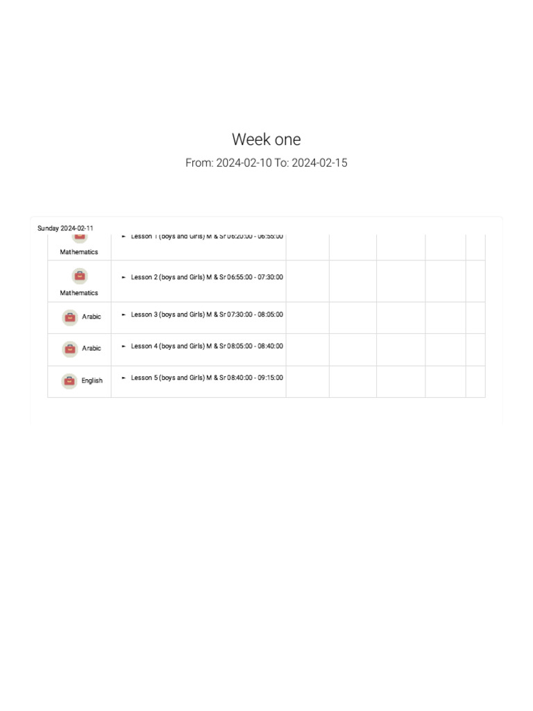 Weekly Plan | PDF