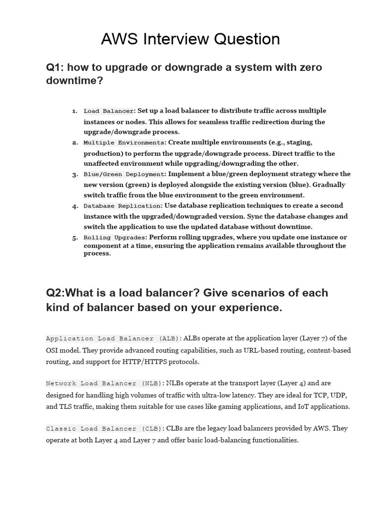 AWS Interview Question | PDF