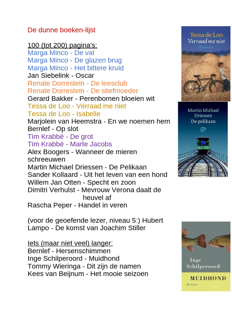 Arod22.6V Lijst Dunne Boeken | PDF