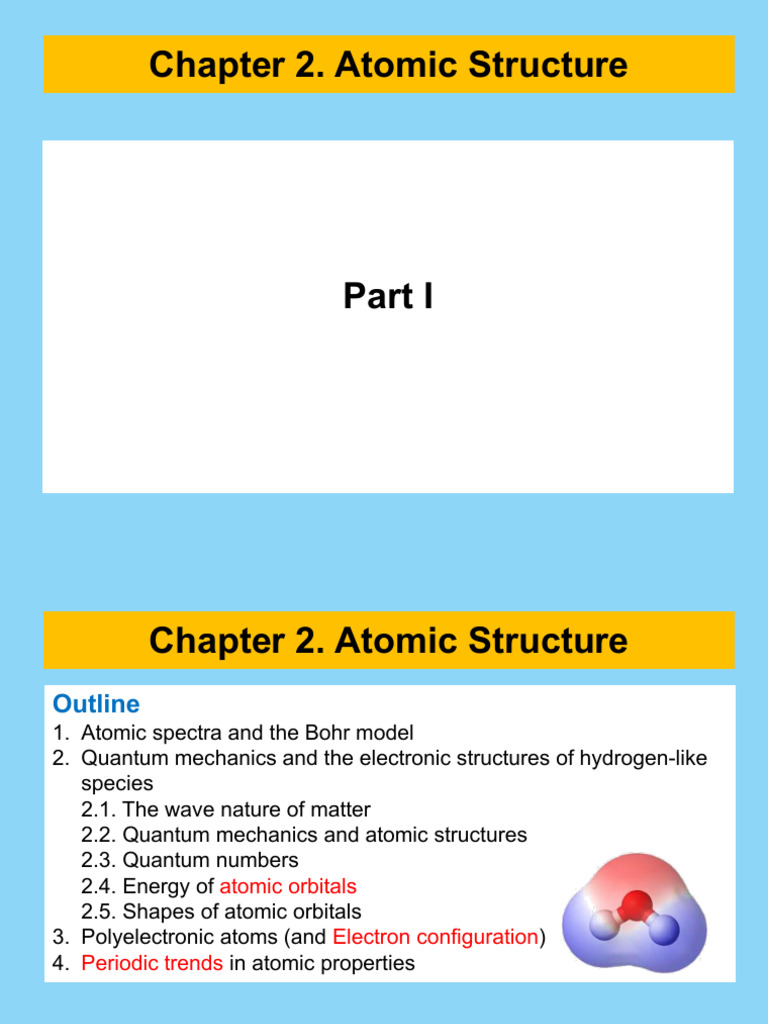 2020F CHEM1020 Chapter 2 Atomic Structure Part I After Lecture Notes | PDF