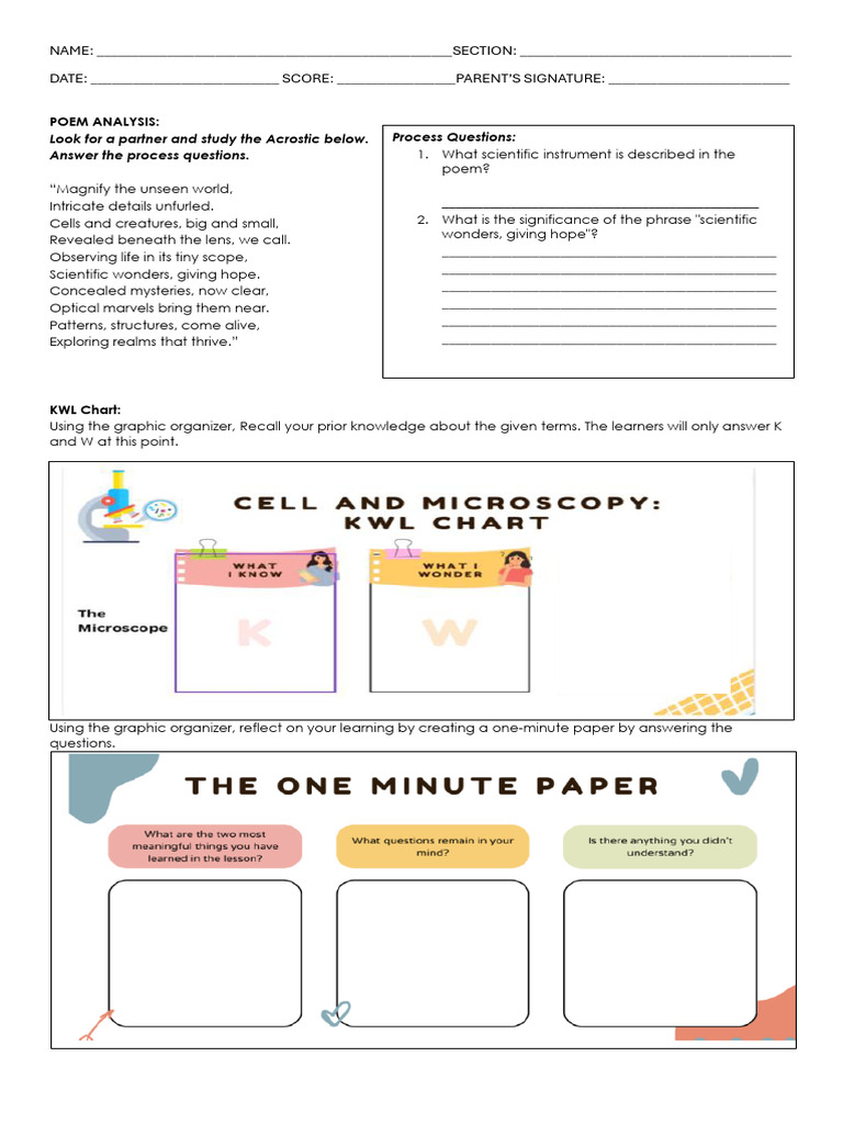 Activity 1 Microscope Parts and Functions | PDF