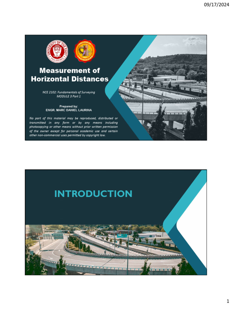 Module 3 Part 1 and 2 - Measurement of Horizontal Distances | PDF