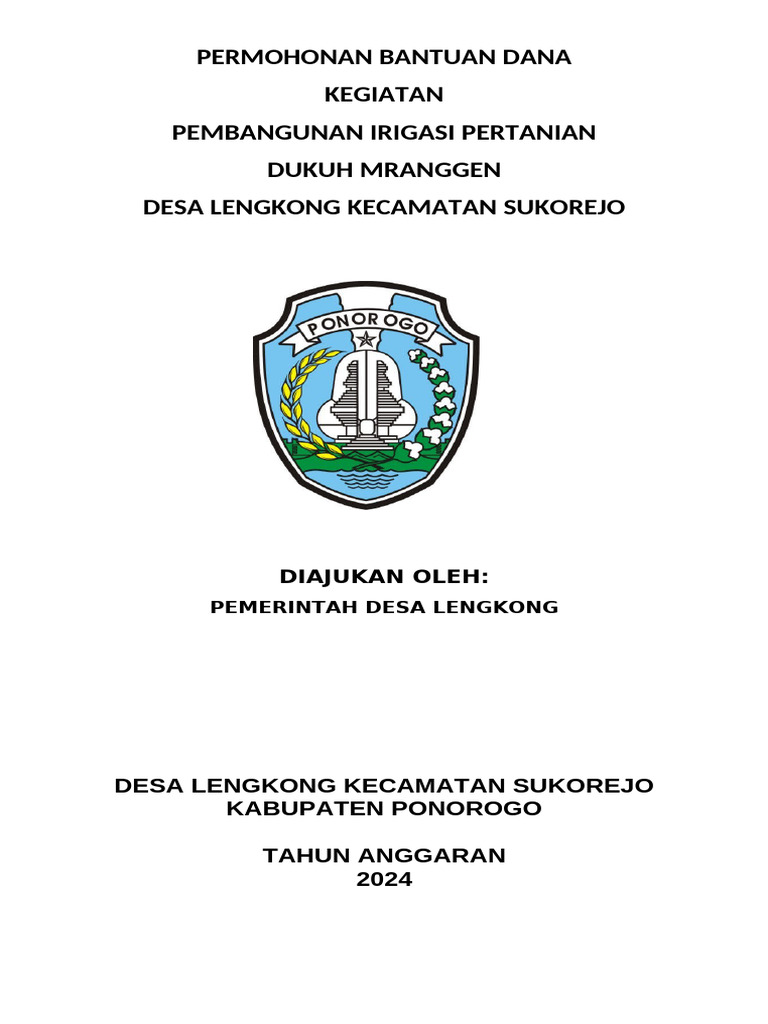 Proposal RT 01 RW 01 Dukuh Mranggen | PDF