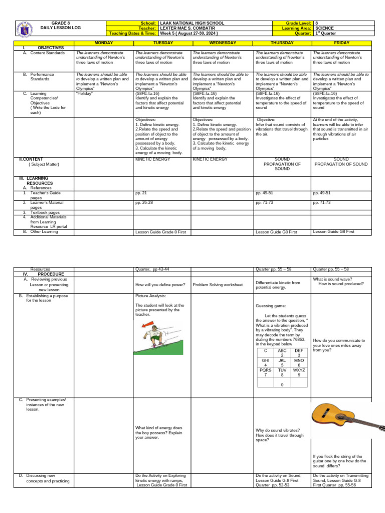 Grade 8 Science Week 5 | PDF