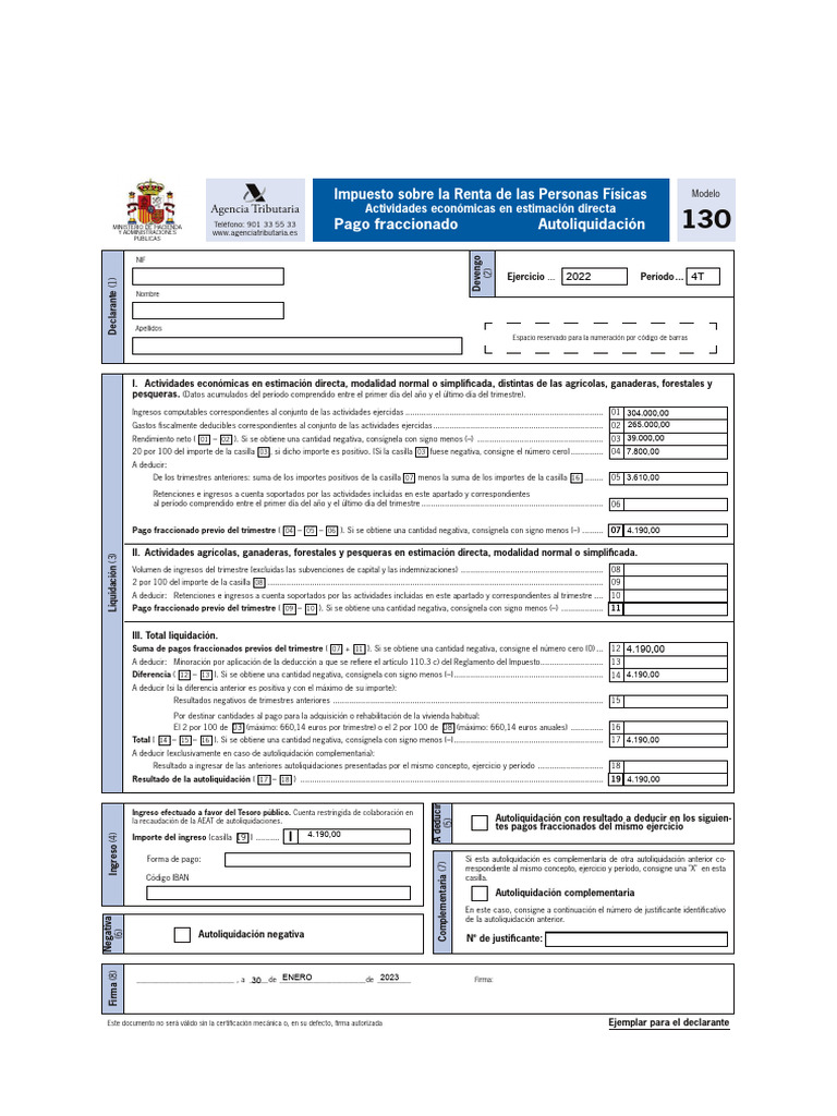 Modelo 130 - LAURA MORENO - CID | PDF