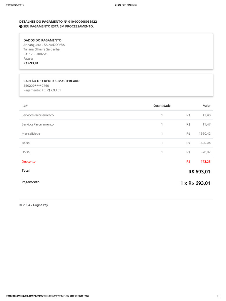 Comprovante de Pagamento | PDF