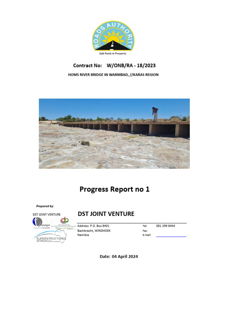 2024-04-04 Progress Report 1 (HOMS BRIDGE) | PDF