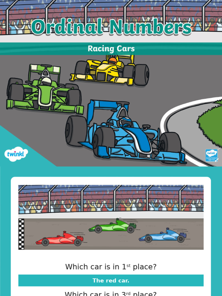 T M 1652169018 Ordinal Numbers Racing Car Powerpoint - Ver - 1 | PDF