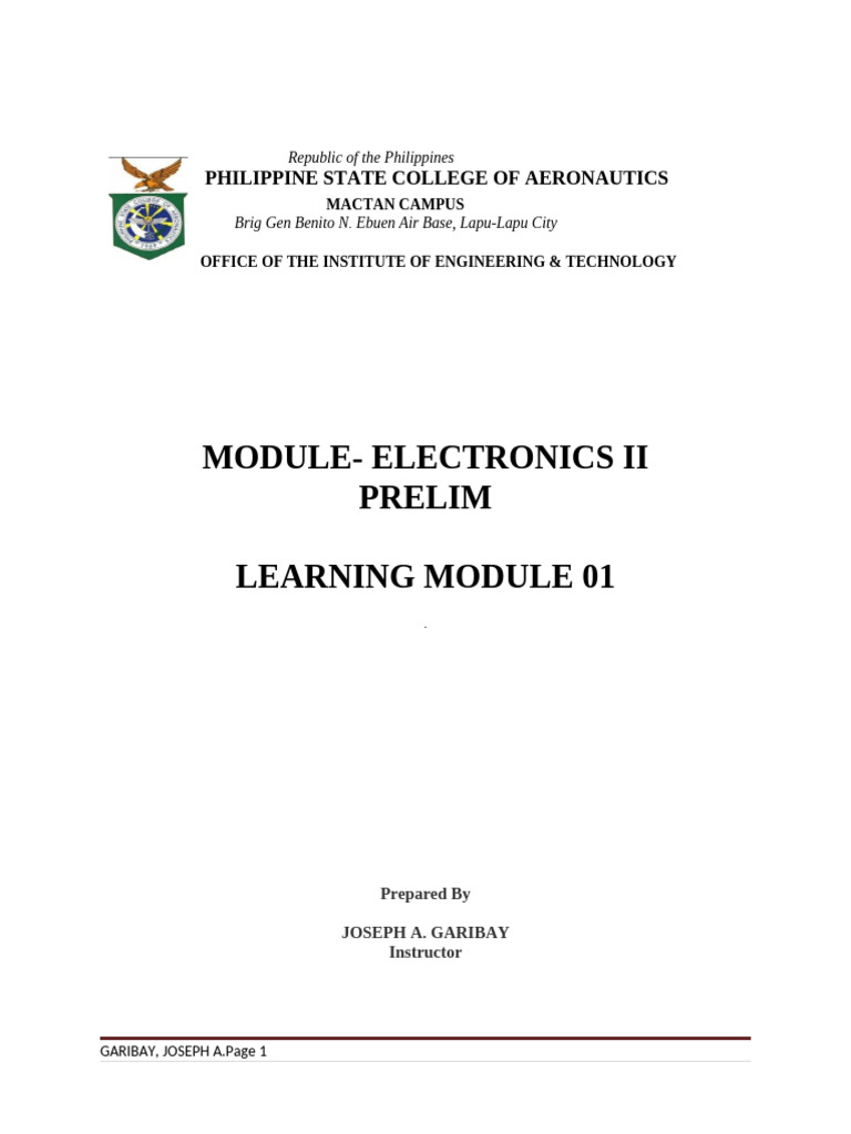 Module-MBEAV-AVT-2114-1 PRELIM Lec 1-Transistor | PDF Module-MBEAV-AVT-2114-1 PRELIM Lec 1-Transistor | PDF