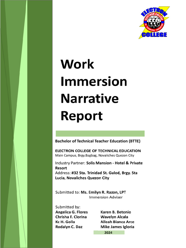 Cover Narrative Report | PDF