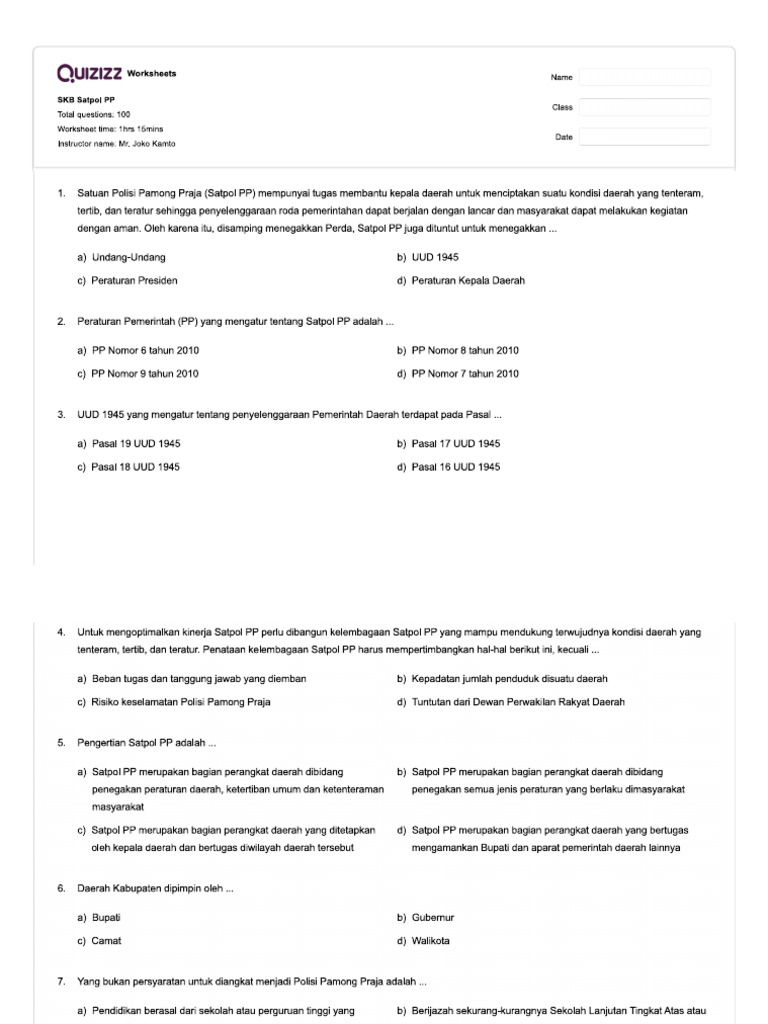 Contoh SKB SATPOL PP | PDF