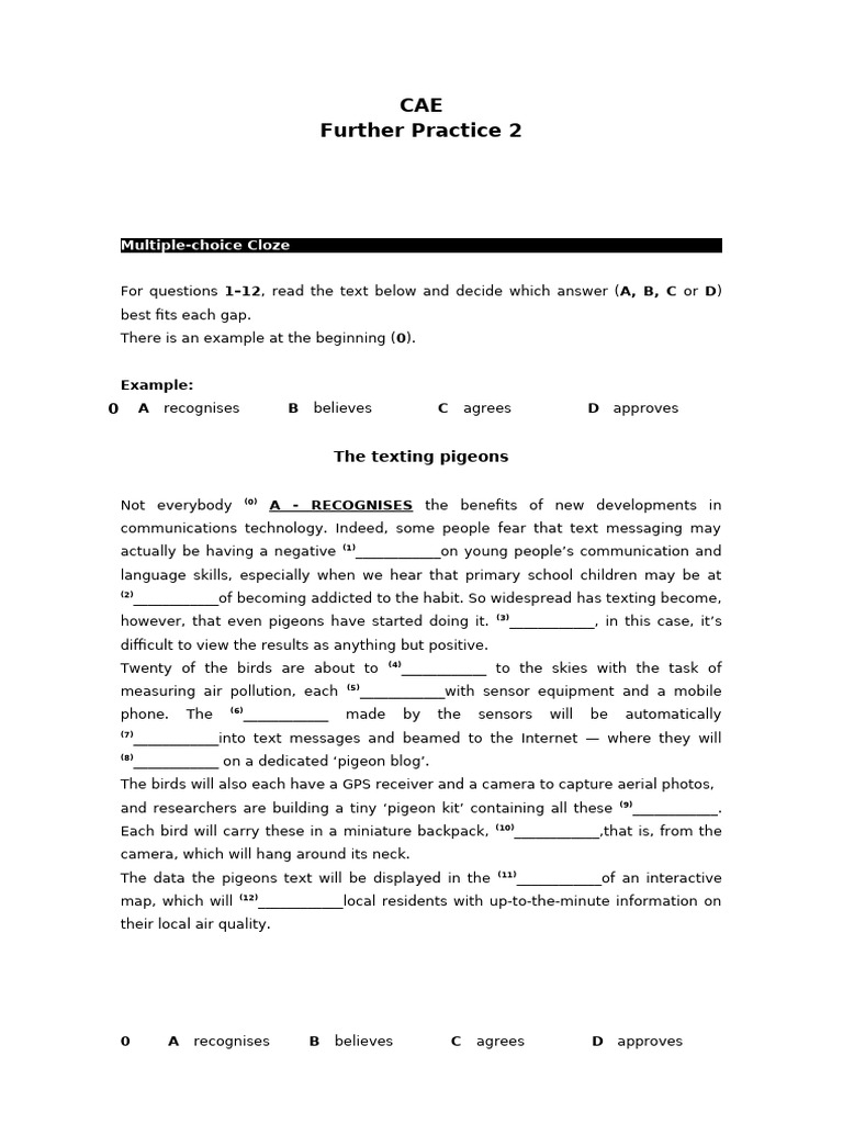 CAE Practice Test Plus Further Practice 2 - Cópia | PDF
