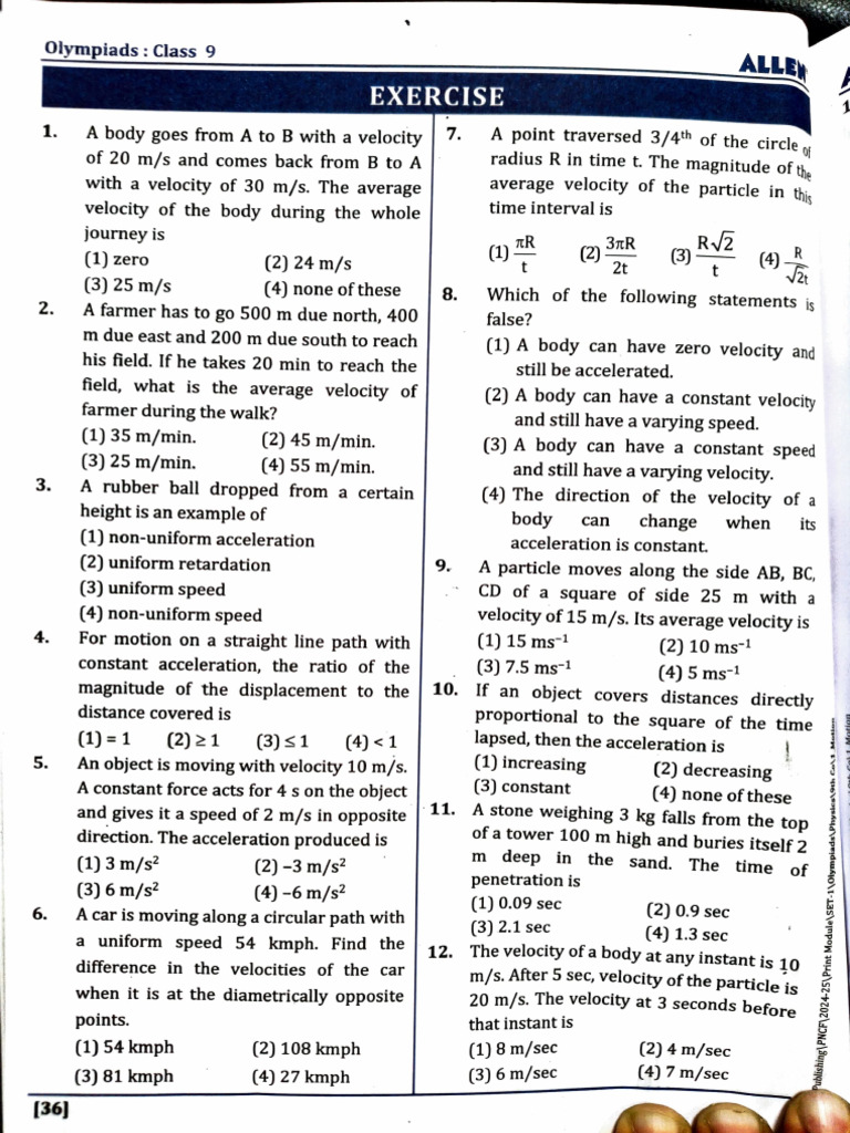 Motion 1 Class 9 | PDF