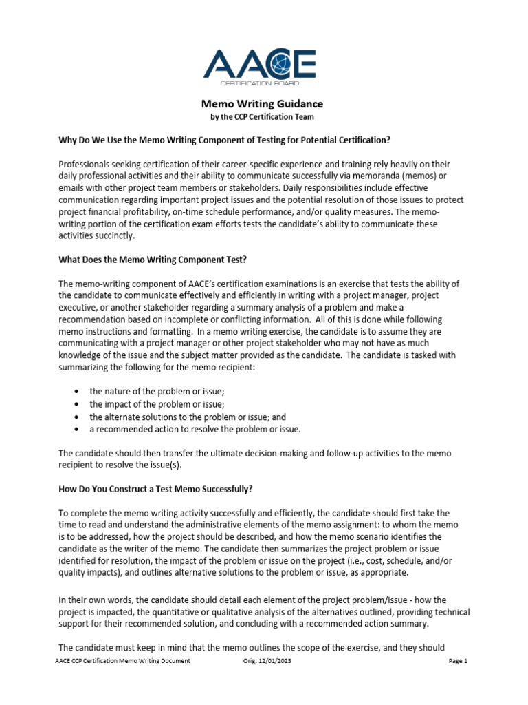 How To Write A CCP Memo | PDF