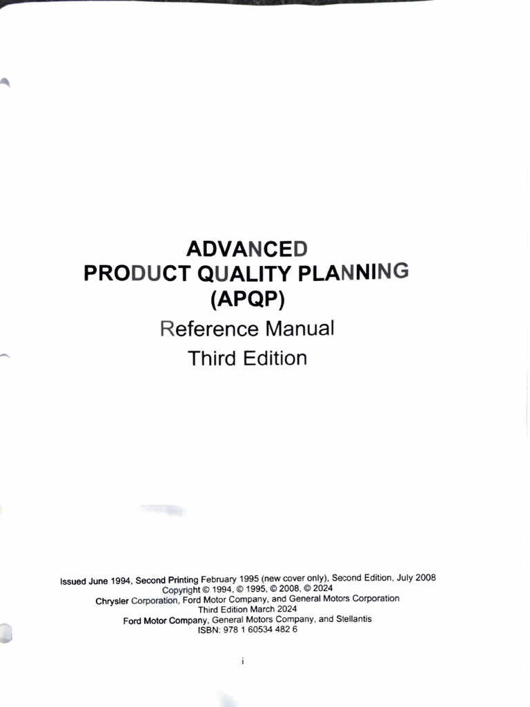 APQP Third Edition | PDF