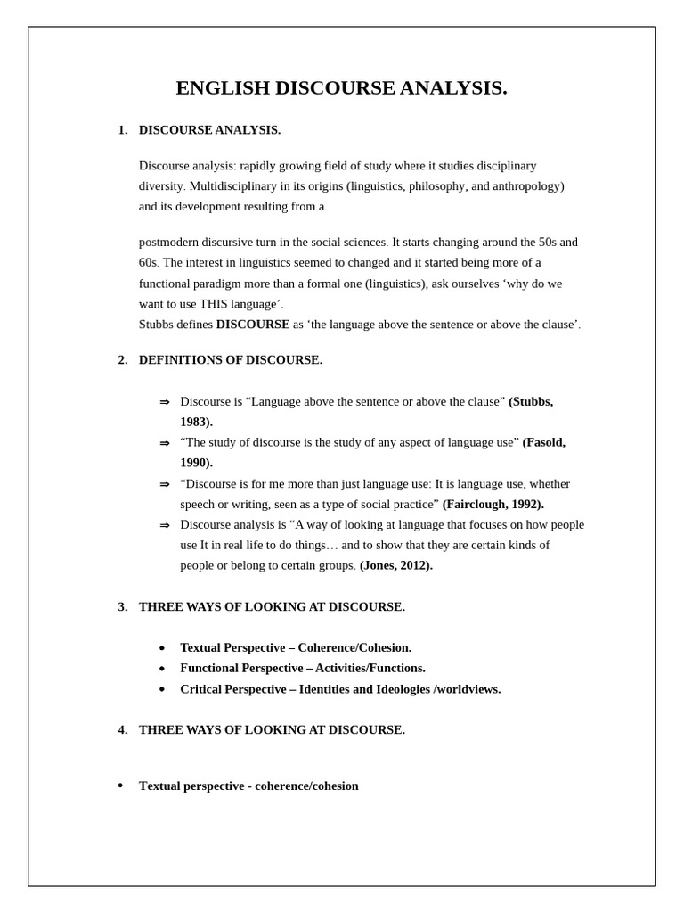 English Discourse Analysis | PDF | Discourse | Narrative