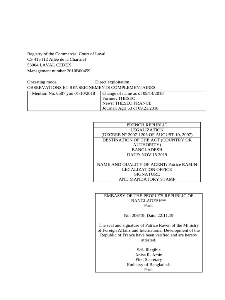Registry of The Commercial Court of Laval | PDF