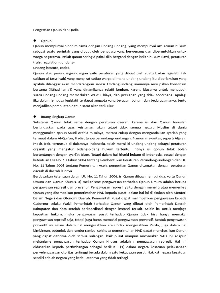 Qanun Dan Qadla | PDF