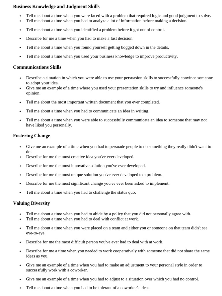 Business Knowledge and Judgment Skills | PDF