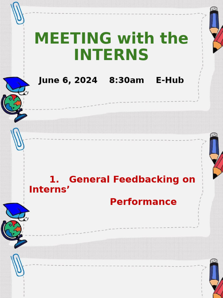 MEETING With The INTERNS | PDF